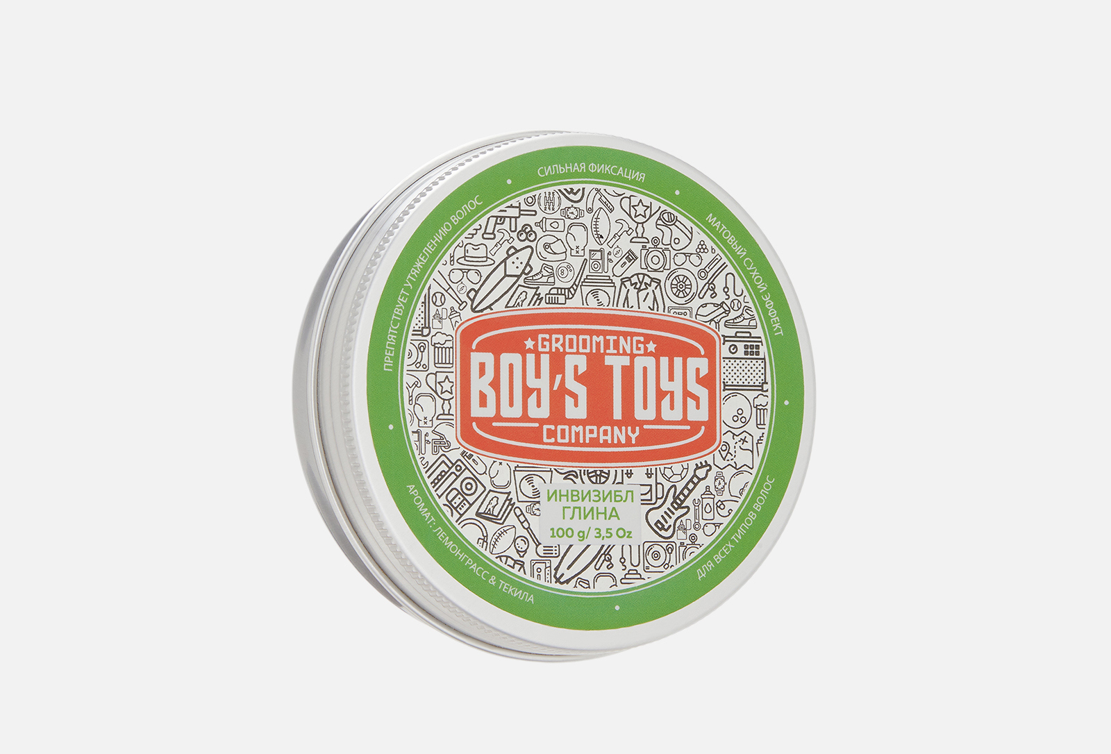 Boys Toys Глина для укладки волос средней фиксации с низким уровнем ...