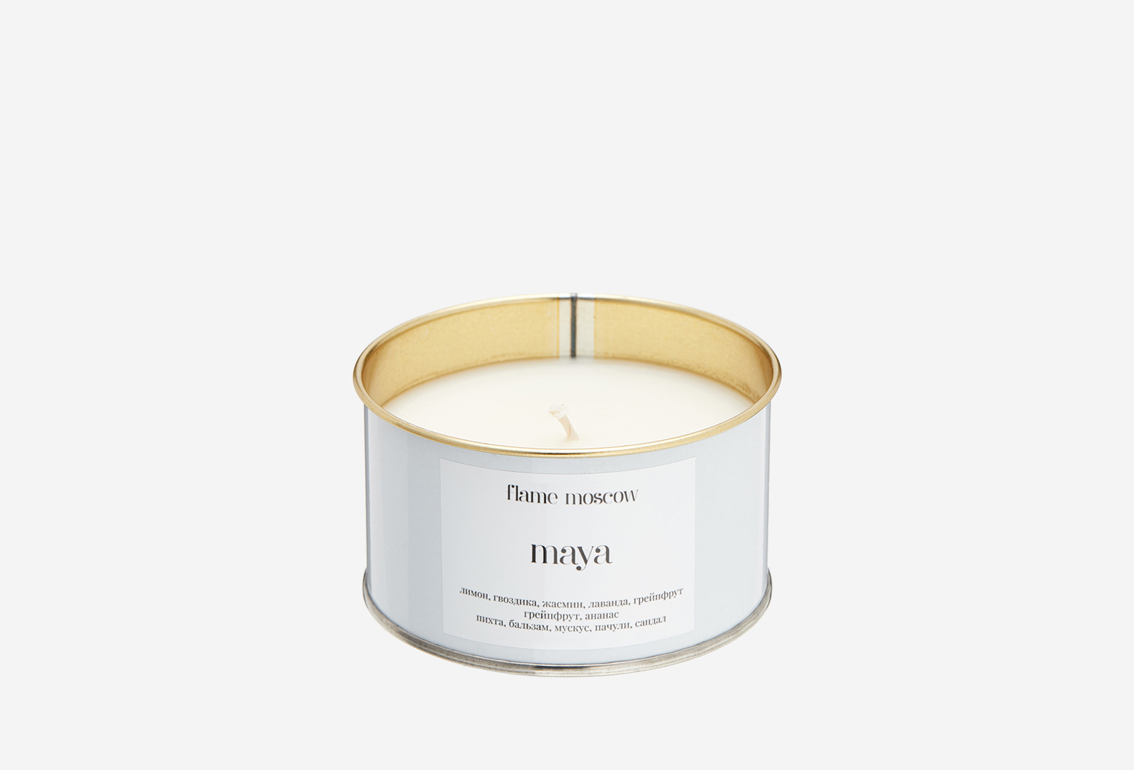 Flame moscow Свеча White metal candle Maya 310 мл — купить в Алматы и ...