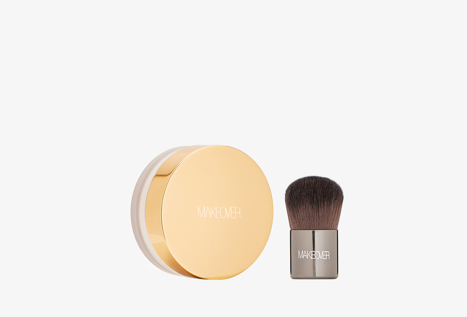 MAKEOVER Paris Рассыпчатая пудра с кисточкой Кабуки LOOSE POWDER ...