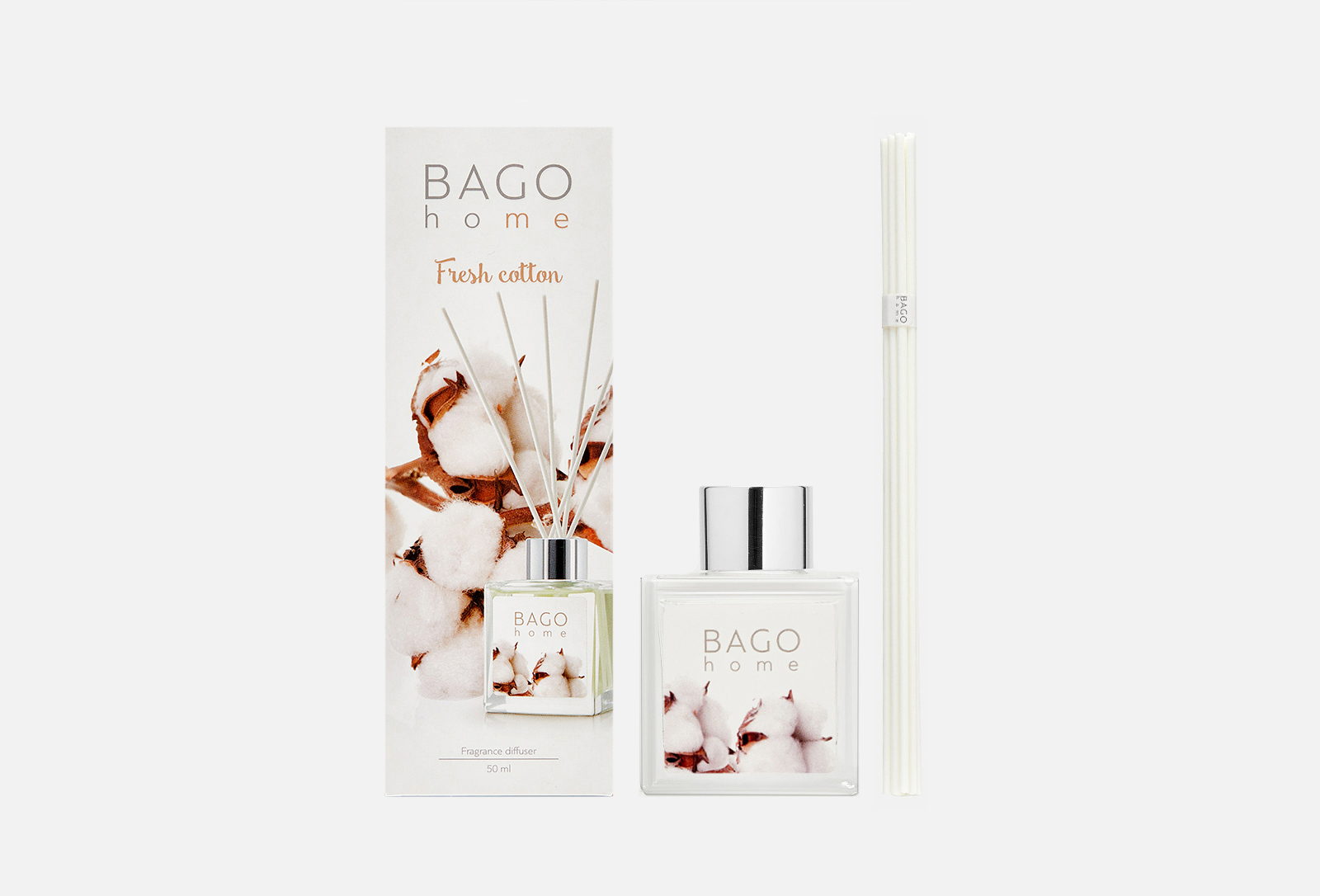 BAGO home Ароматический диффузор Fresh cotton 50 мл — купить в Минске