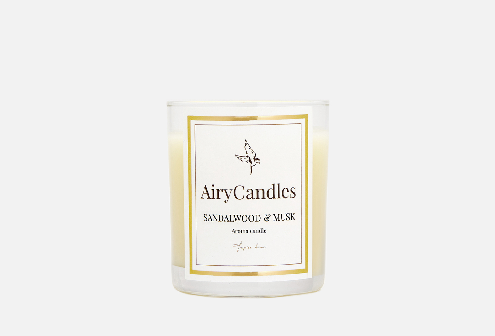 AiryCandles Свеча ароматическая с хлопковым фитилем SANDALWOOD & MUSK ...