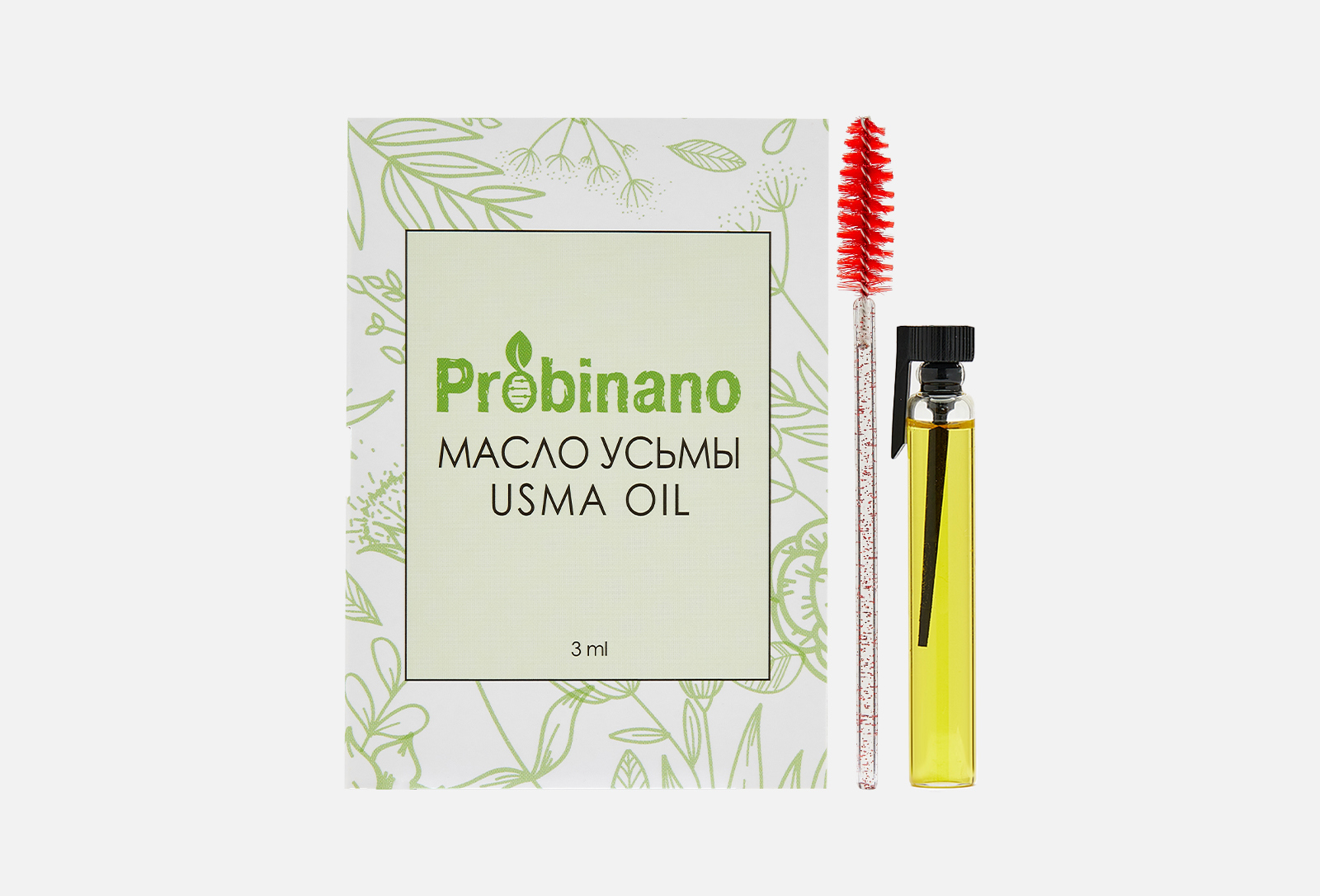 Probinano Масло усьмы для роста ресниц и бровей + щеточка для бровей ...