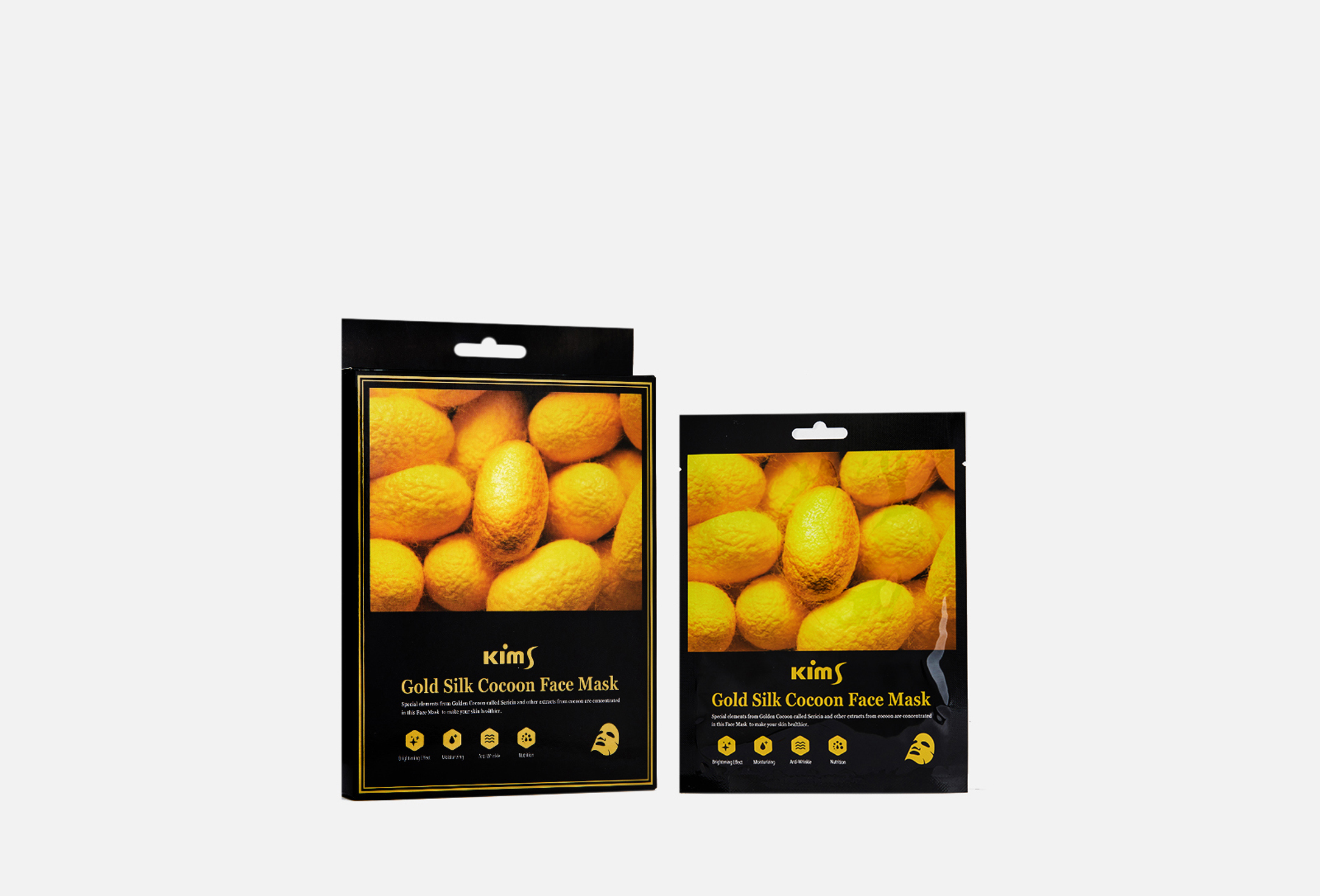 Kims Антивозрастная маска для лица с протеинами кокона шелкопряда Gold ...