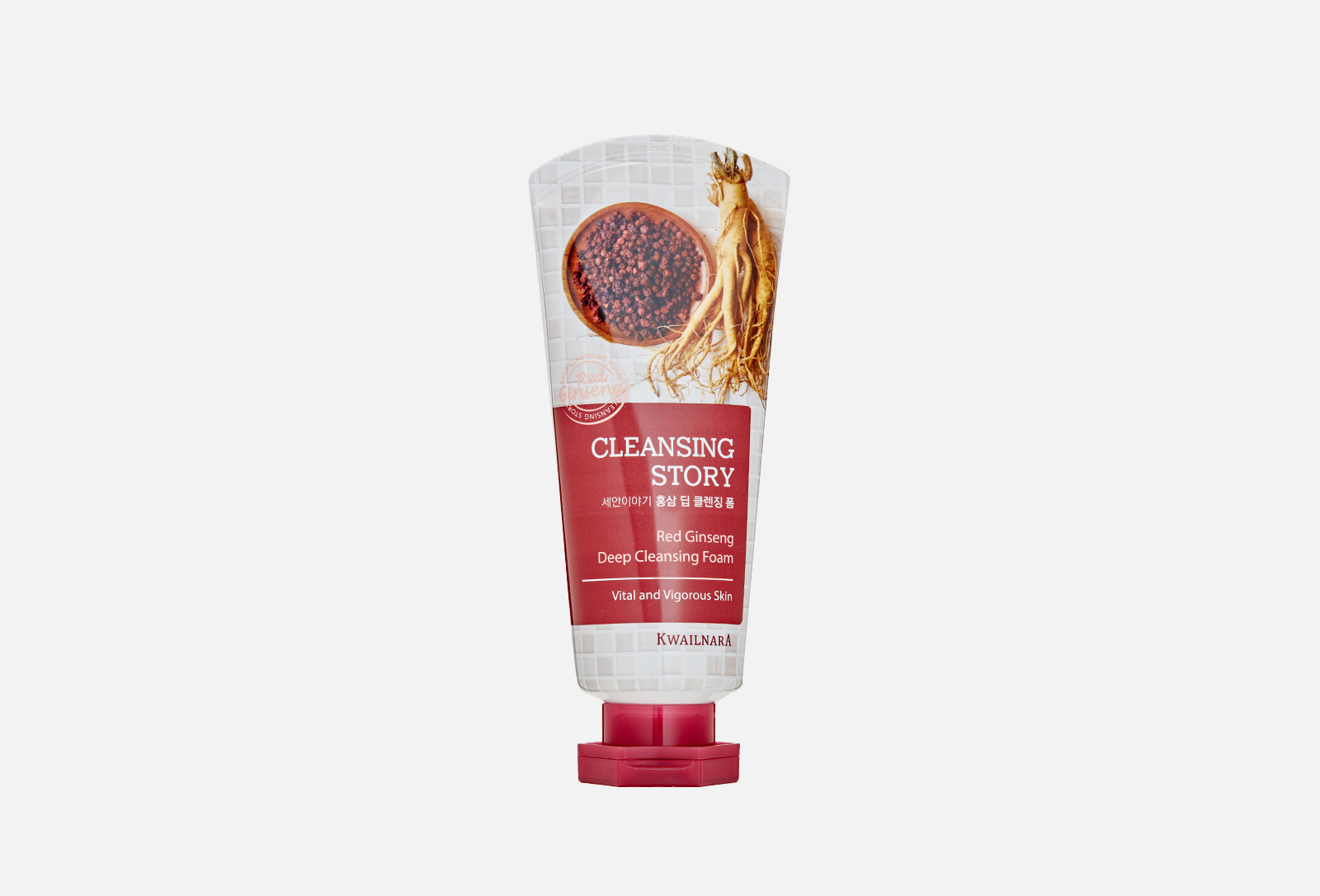 Welcos Очищающая пенка для умывания лица CLEANSING STORY Red Ginseng ...