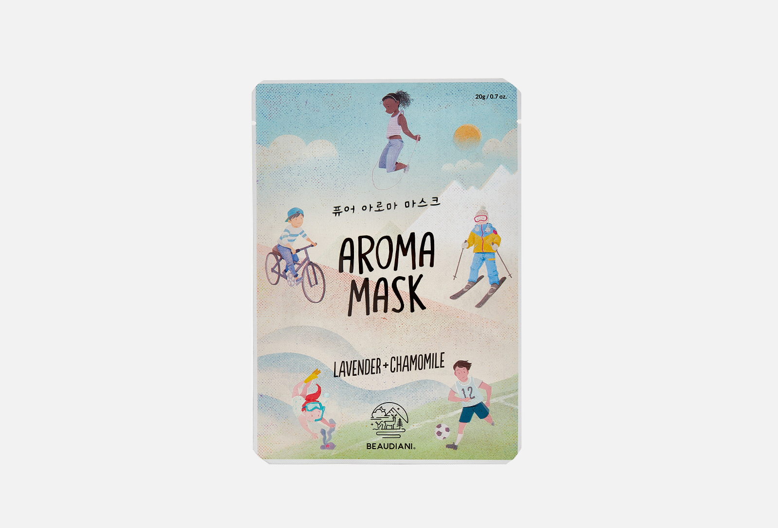 BEAUDIANI Тканевая маска для лица с эфирными маслами лаванды и ромашки ...