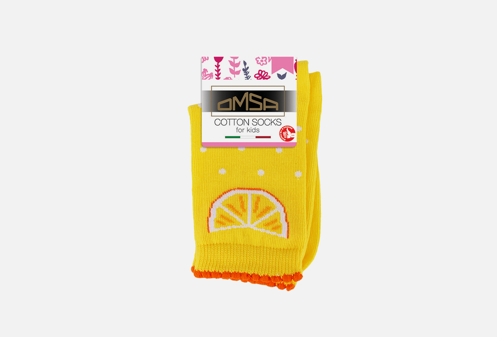 OMSA kids Носки Фрукты, желтый Желтый 31-34 — купить, цена в Москве