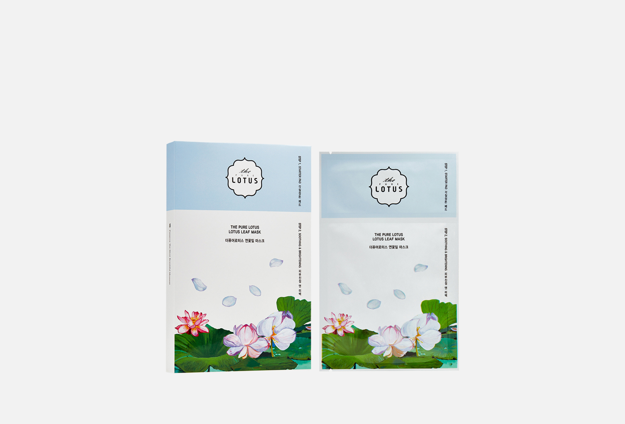 THE PURE LOTUS Двухступенчатая тканевая маска Lotus Leaf Mask Soothing ...