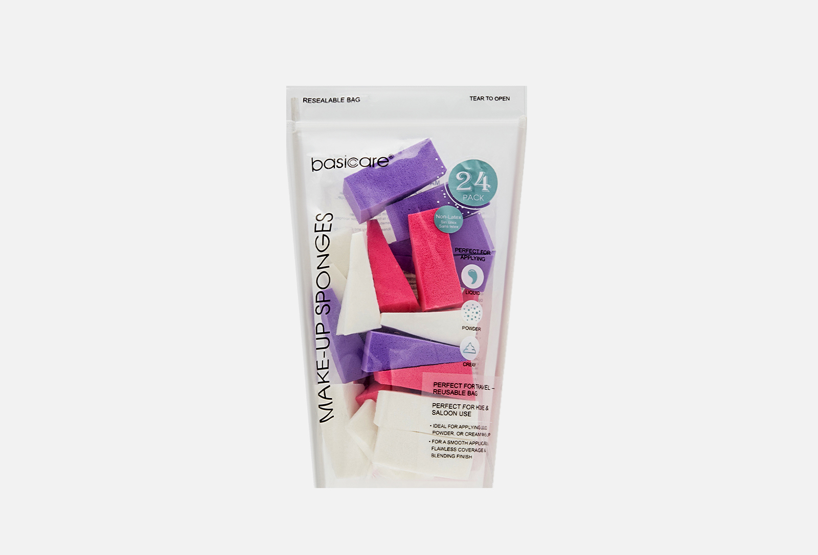 BASICARE Набор спонжей для макияжа Make-up sponges 24 шт — купить, цена ...