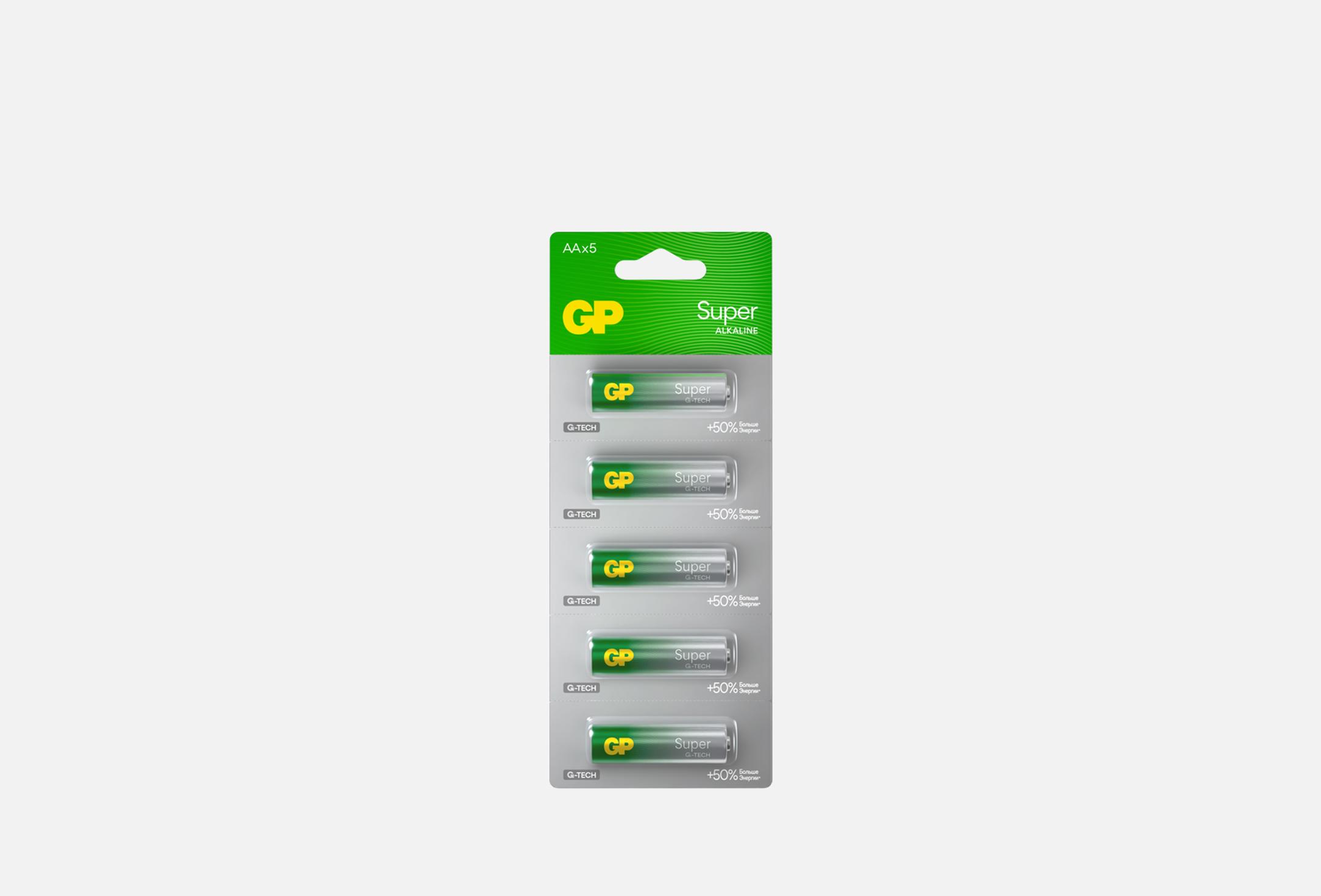 GP BATTERIES Алкалиновые батарейки Super Alkaline 15A-CR5 5 шт — купить ...