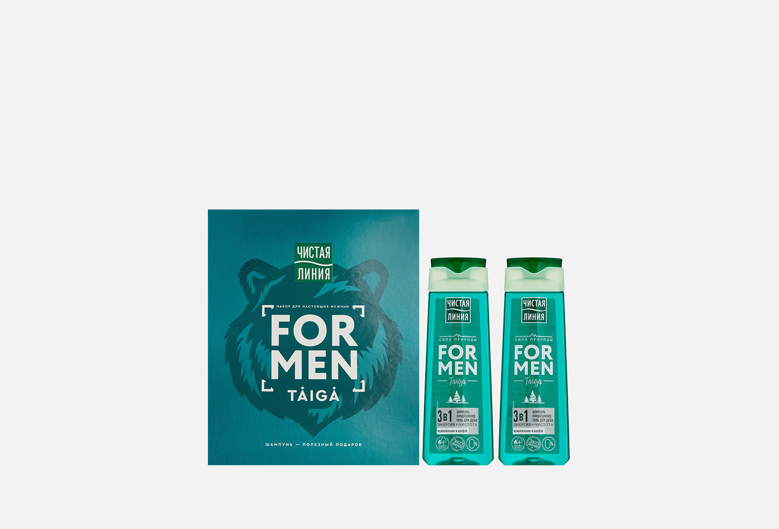 Чистая Линия ПОДАРОЧНЫЙ НАБОР уход за волосами FOR MEN TAIGA 1 шт ...