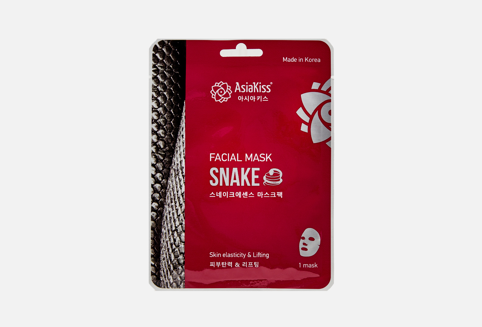 AsiaKiss Тканевая маска для лица Snake essence facial mask 1 шт ...
