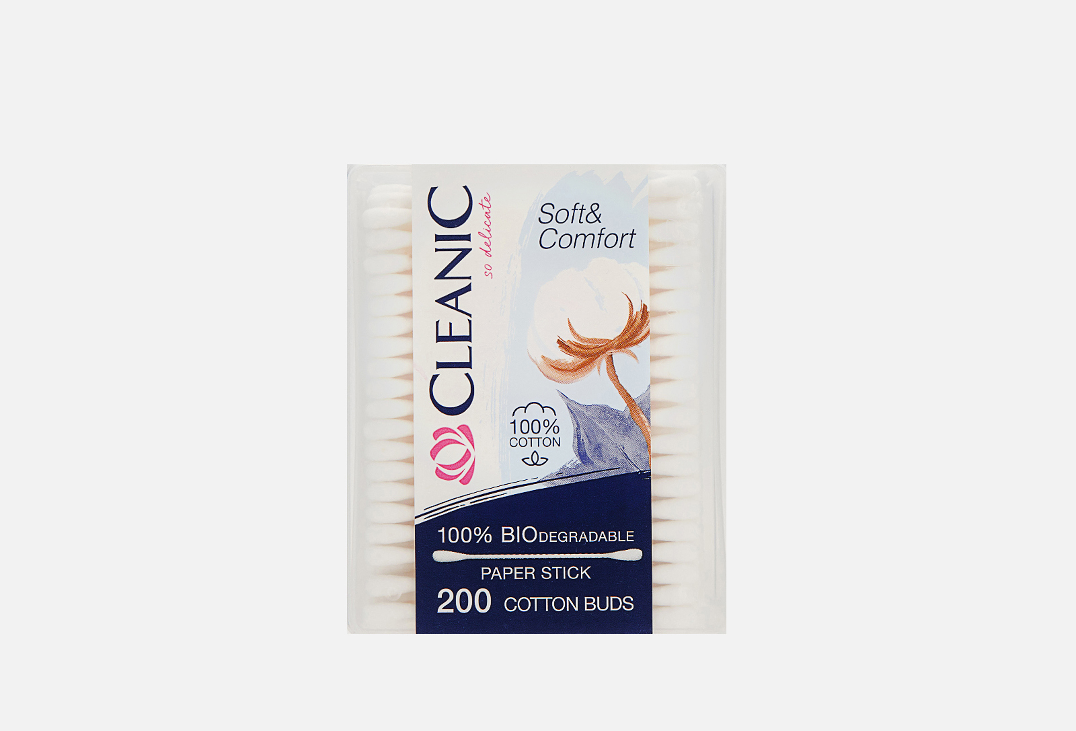 Cleanic Ватные палочки Soft and Comfort 200 шт — купить, цена в Москве