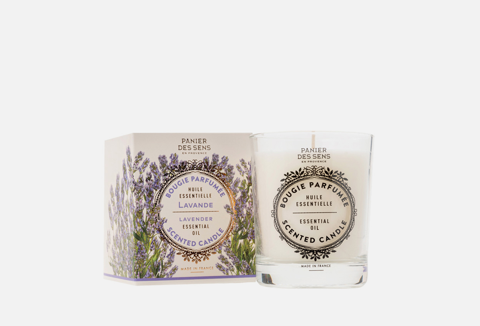 Panier des Sens Свеча ароматическая ESSENTIALS Scented candle Lavender 180 г — купить, цена в Москве