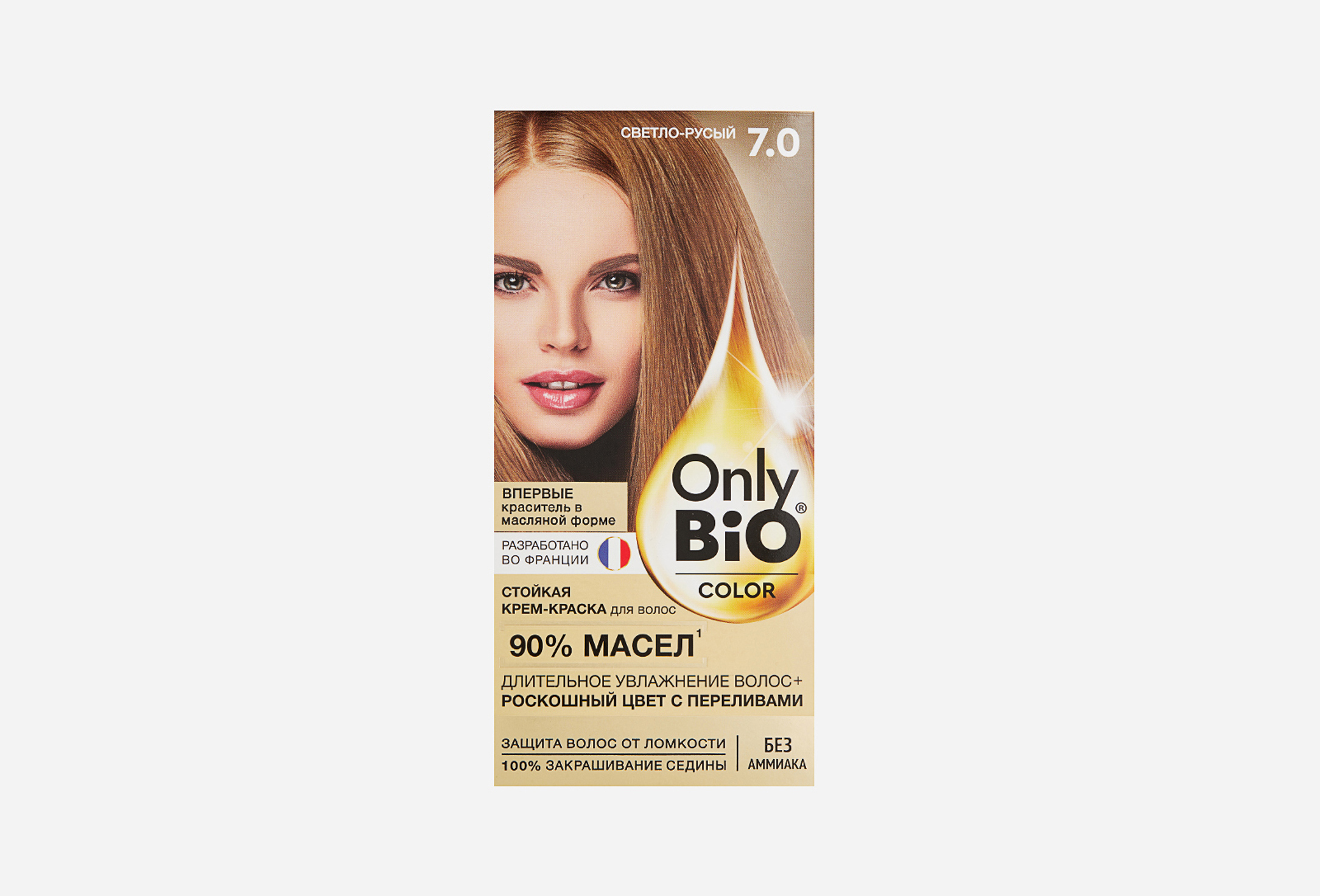 Only Bio Стойкая крем-краска для волос COLOR 7.0, Светло-русый 115 мл ...
