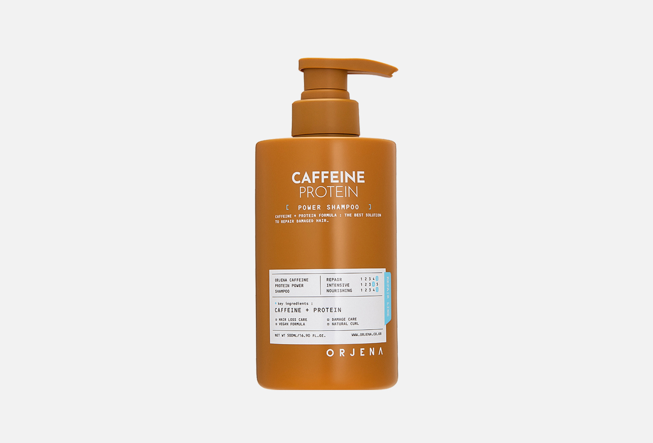 ORJENA Шампунь для волос Caffeine Protein Power Shampoo 500 мл — купить ...