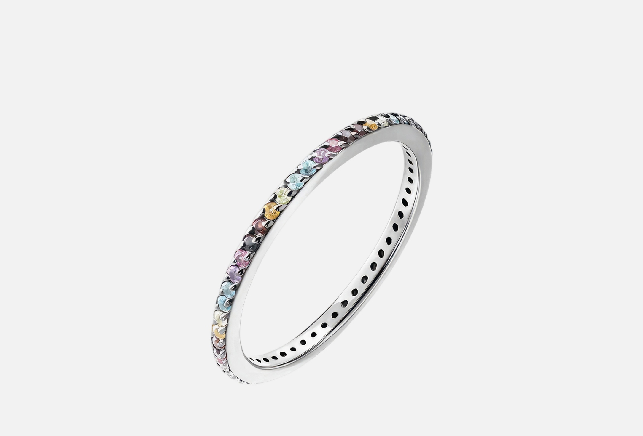 SECRETS jewelry Кольцо серебряное Радужное 18 — купить, цена в Москве