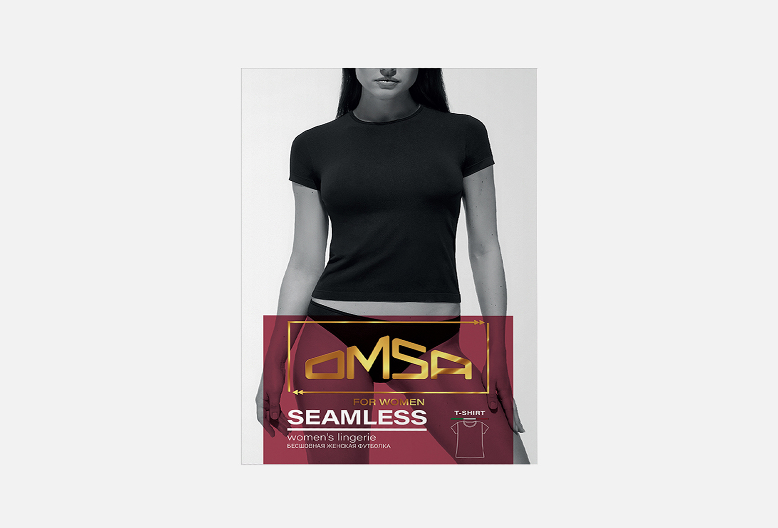 Omsa Футболка Soft Nero Nero L — купить, цена в Москве