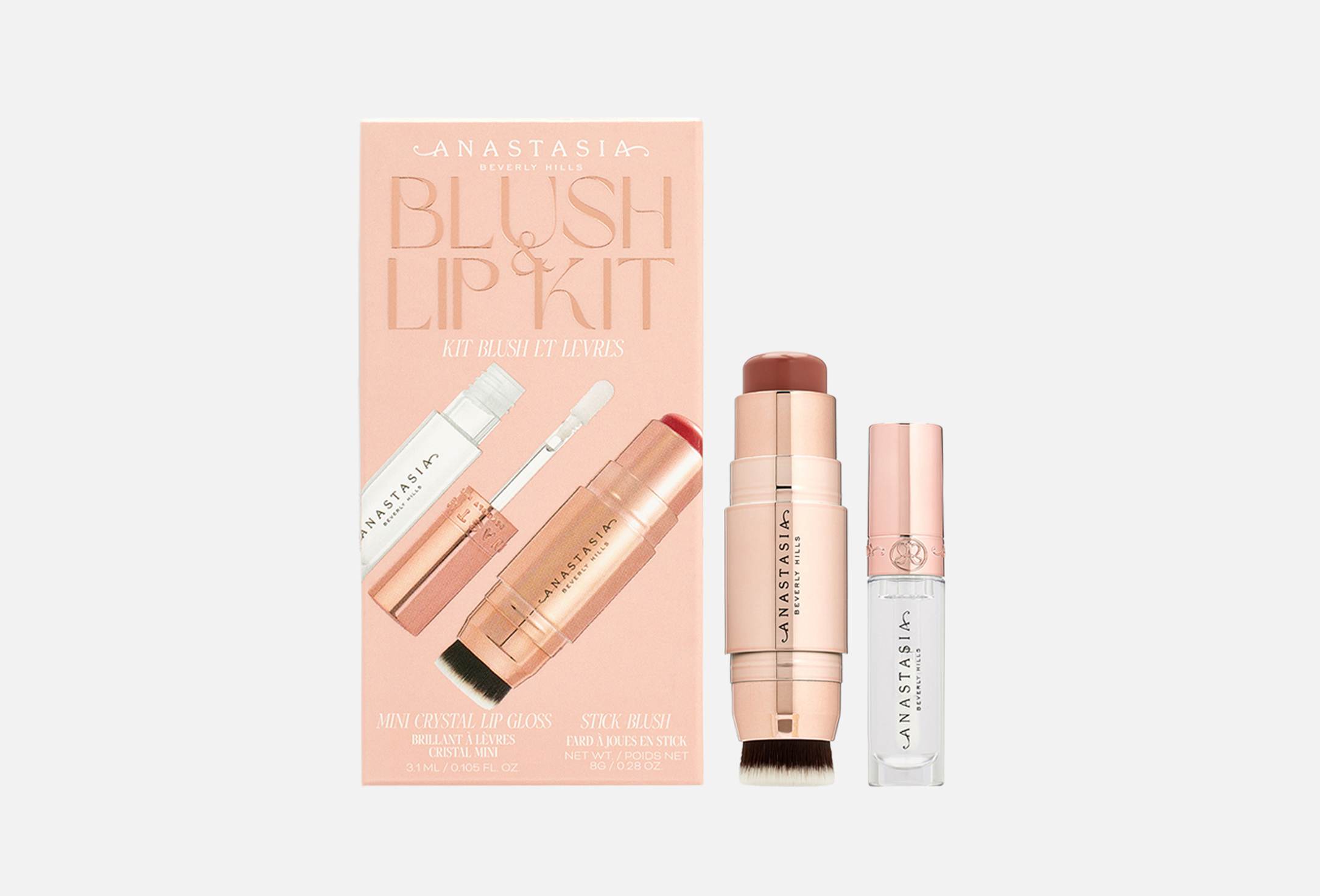 Anastasia Beverly Hills Набор с блеском для губ и румянами Blush & lip kit 2 шт — купить в ...