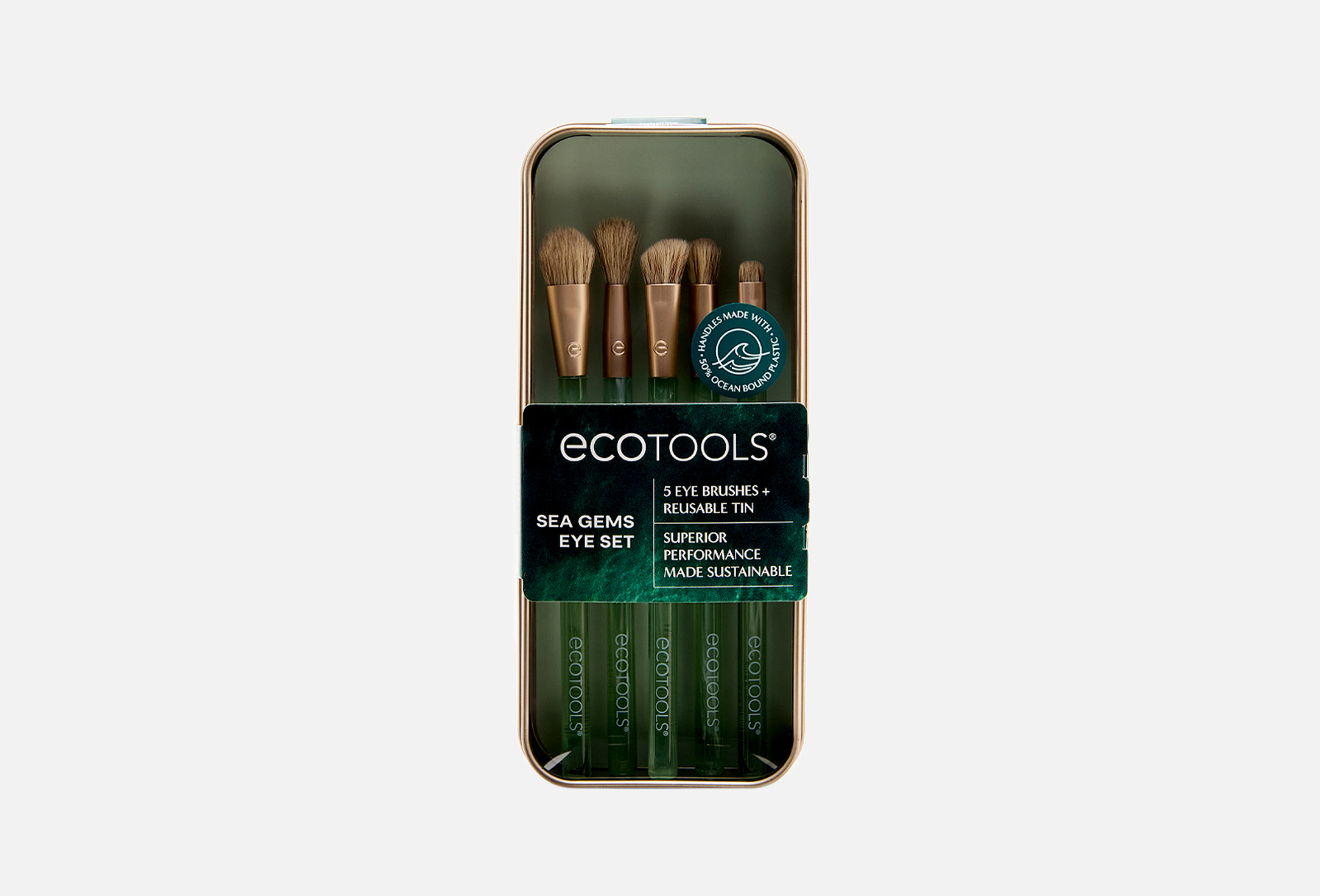 EcoTools Набор кистей для макияжа глаз Sea gems coastal crush eye + tin ...