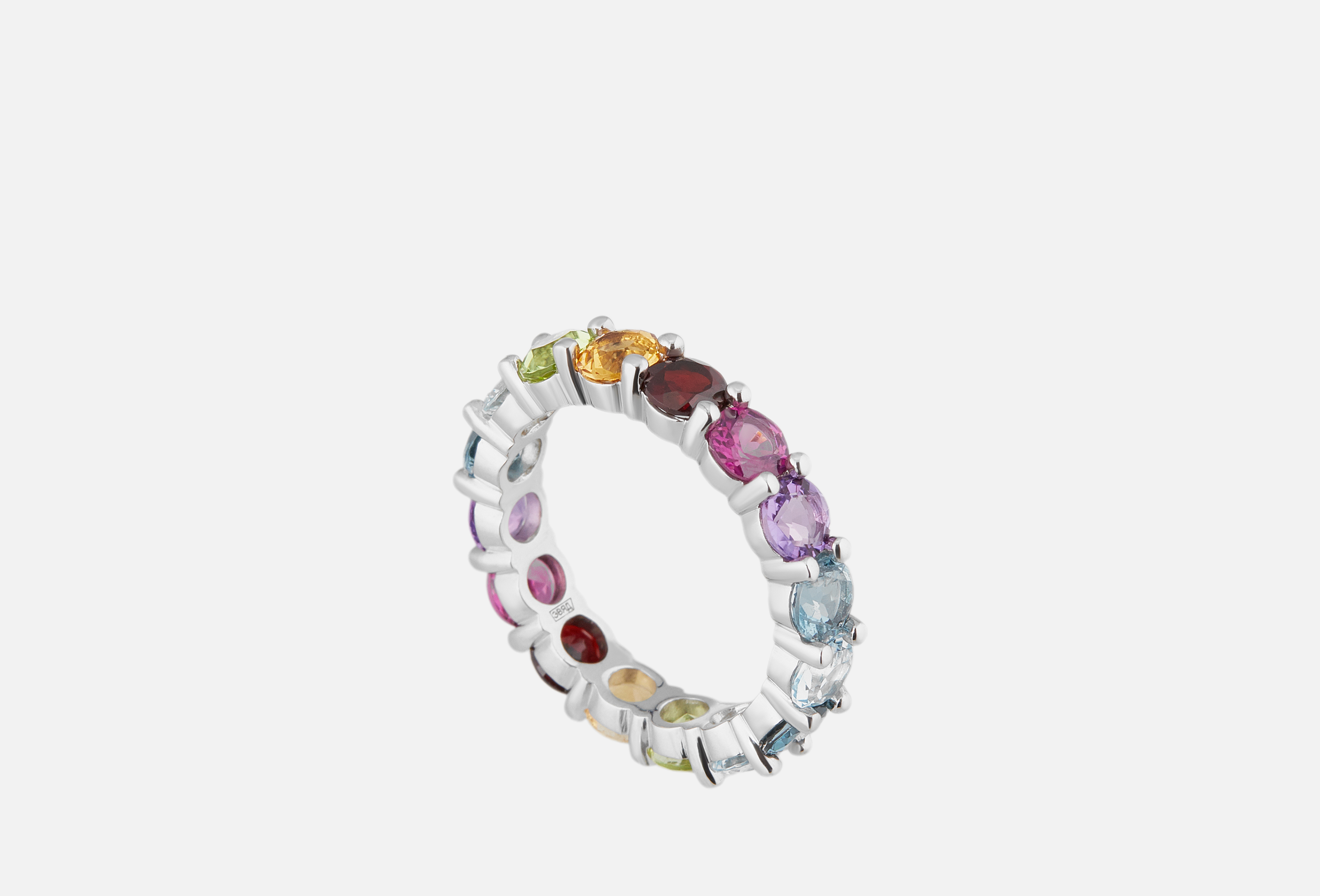 SECRETS jewelry Кольцо-радуга серебряное из камней 18 — купить, цена в ...