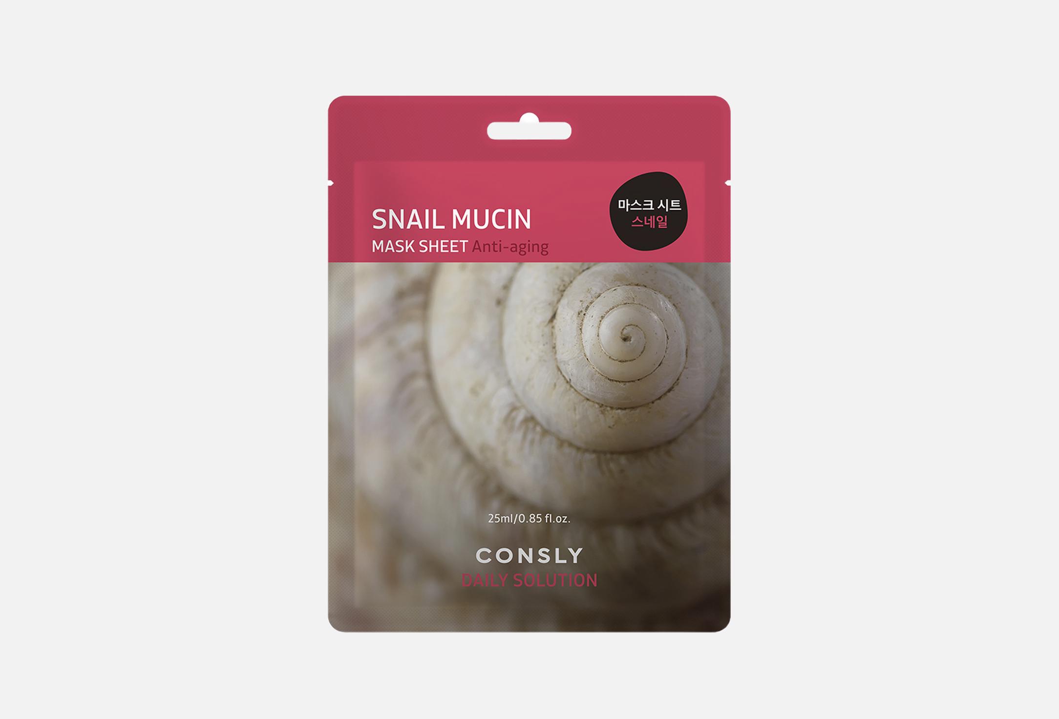 CONSLY Тканевая маска для лица Daily Solution Snail Mucin 1 шт — купить ...