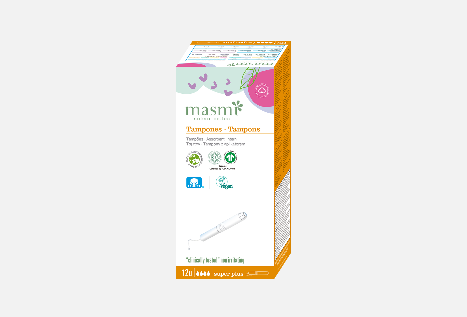 MASMI Тампоны Organic Cotton Super Plus 12 шт — купить, цена в Москве