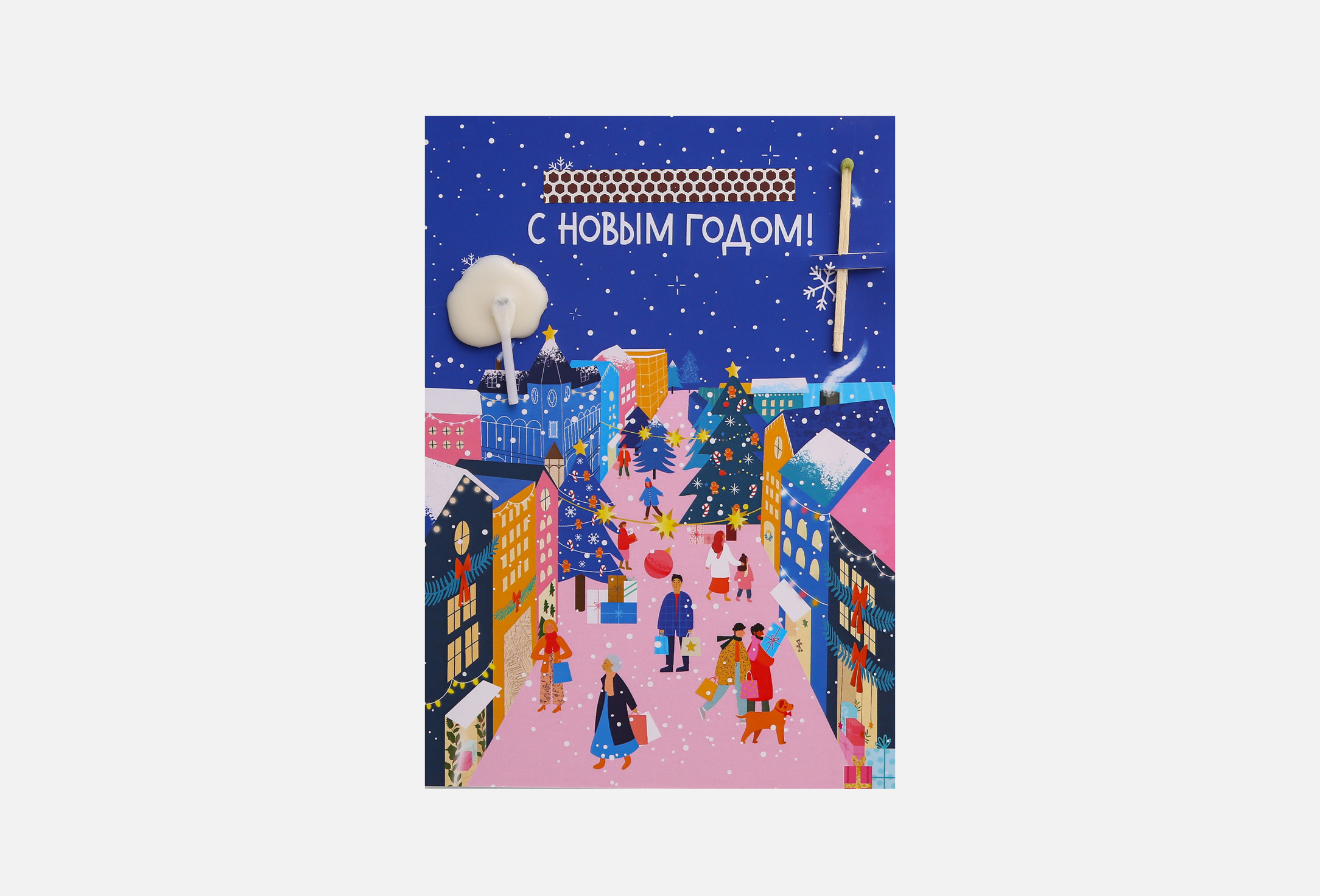 Вьюнчик Открытка Новогодний город 1 шт — купить, цена в Москве